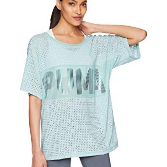 Puma | Tops | Puma Big Cat Oversized Drapey Tee In Color Aquifer Nwt Sz ...